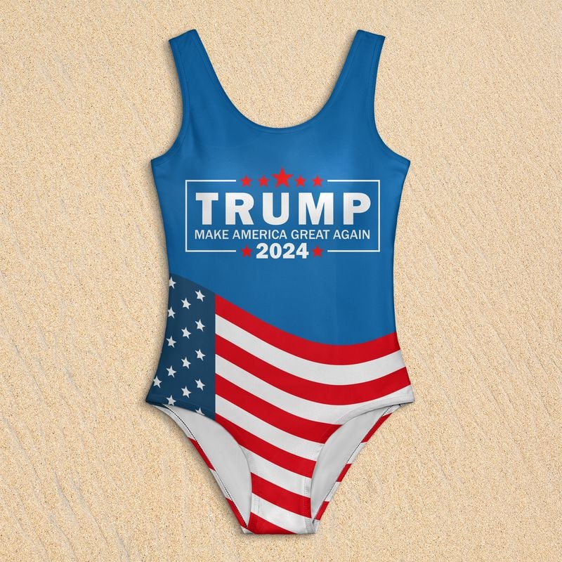 Womens Trump 2024 One-piece Swimsuit, Reelect Trump Swimsuit MAGA 2024 ...
