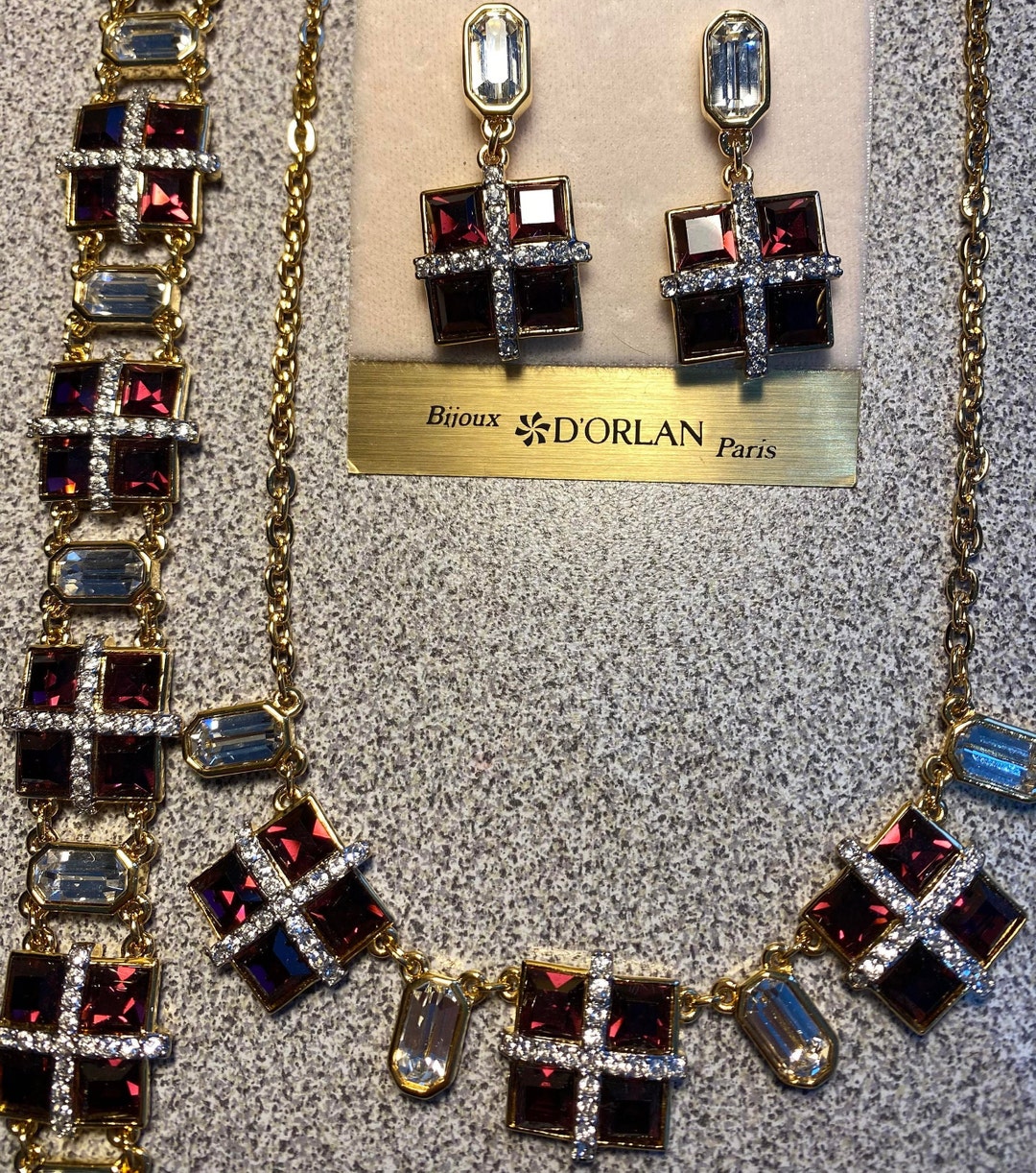 D'orlan Necklace Bracelet and Drop Pierced Earrings. - Etsy