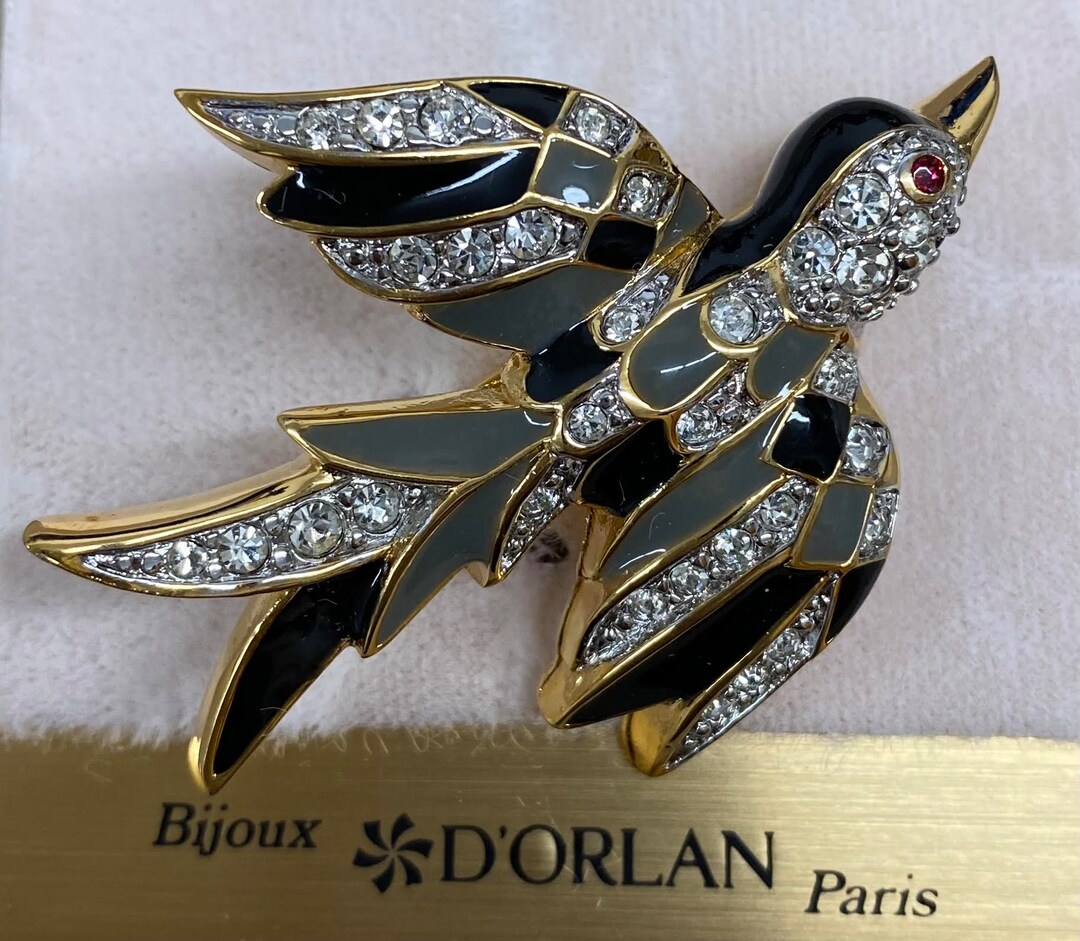 D'orlan Signed Bird in Flight. Triple 22kt Gold Plated W Handset ...