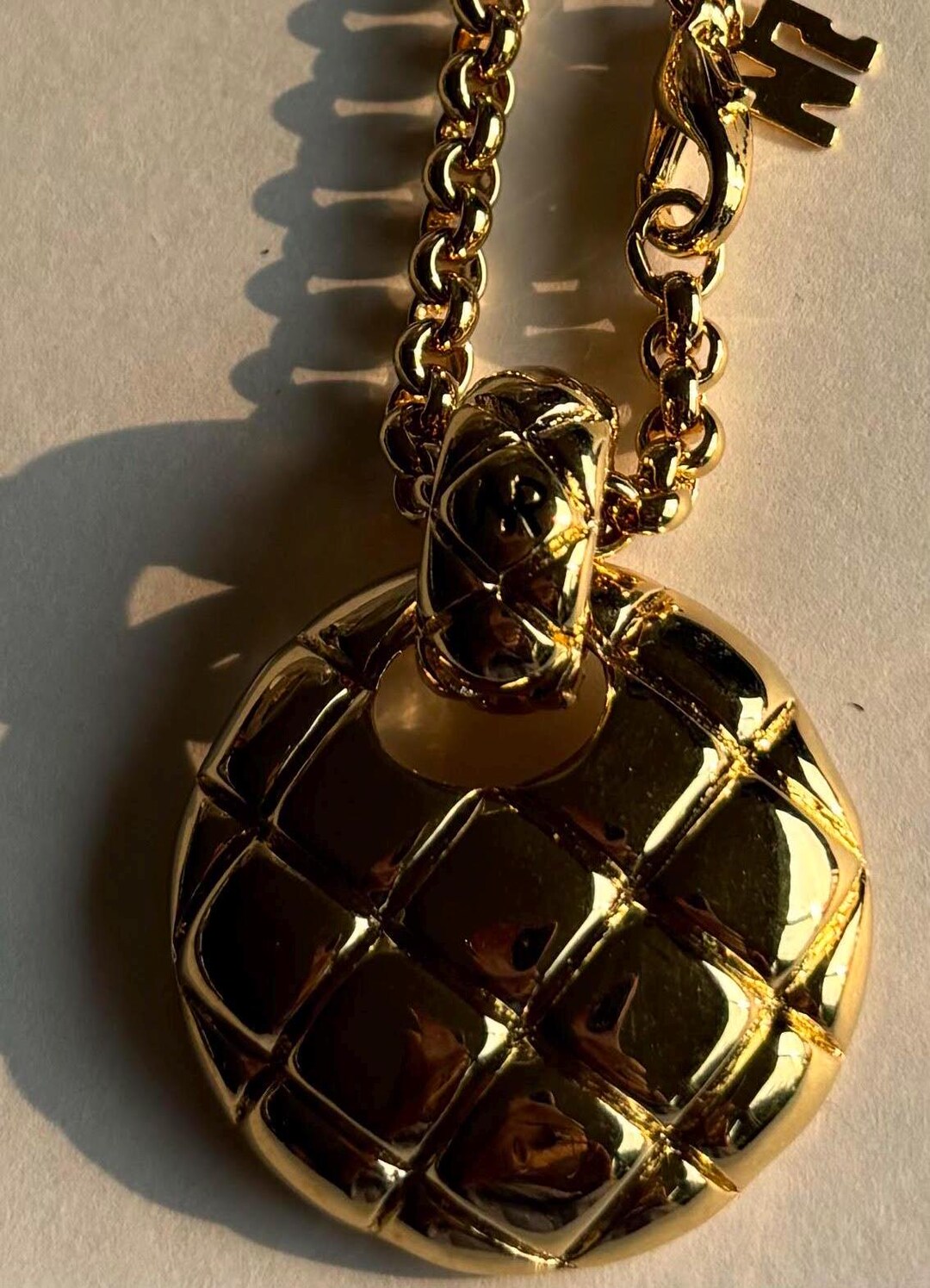 Nina Ricci LOGO NR, Pendant, Triple 22kt Gold Plated, Round Design ...