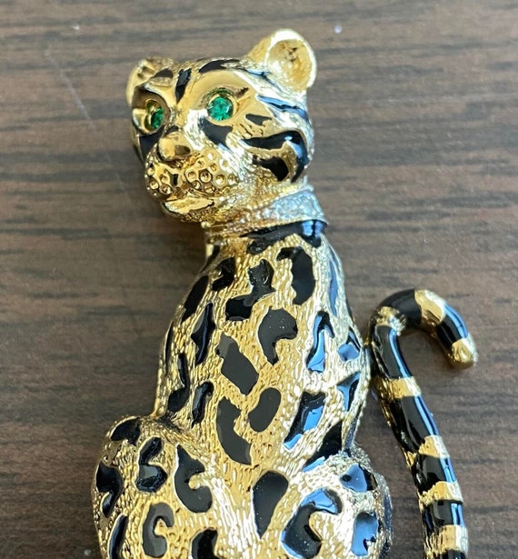 Leopard Brooch Vintage Gold Tone Leopard Diamanté Brooch – ANTIQUES