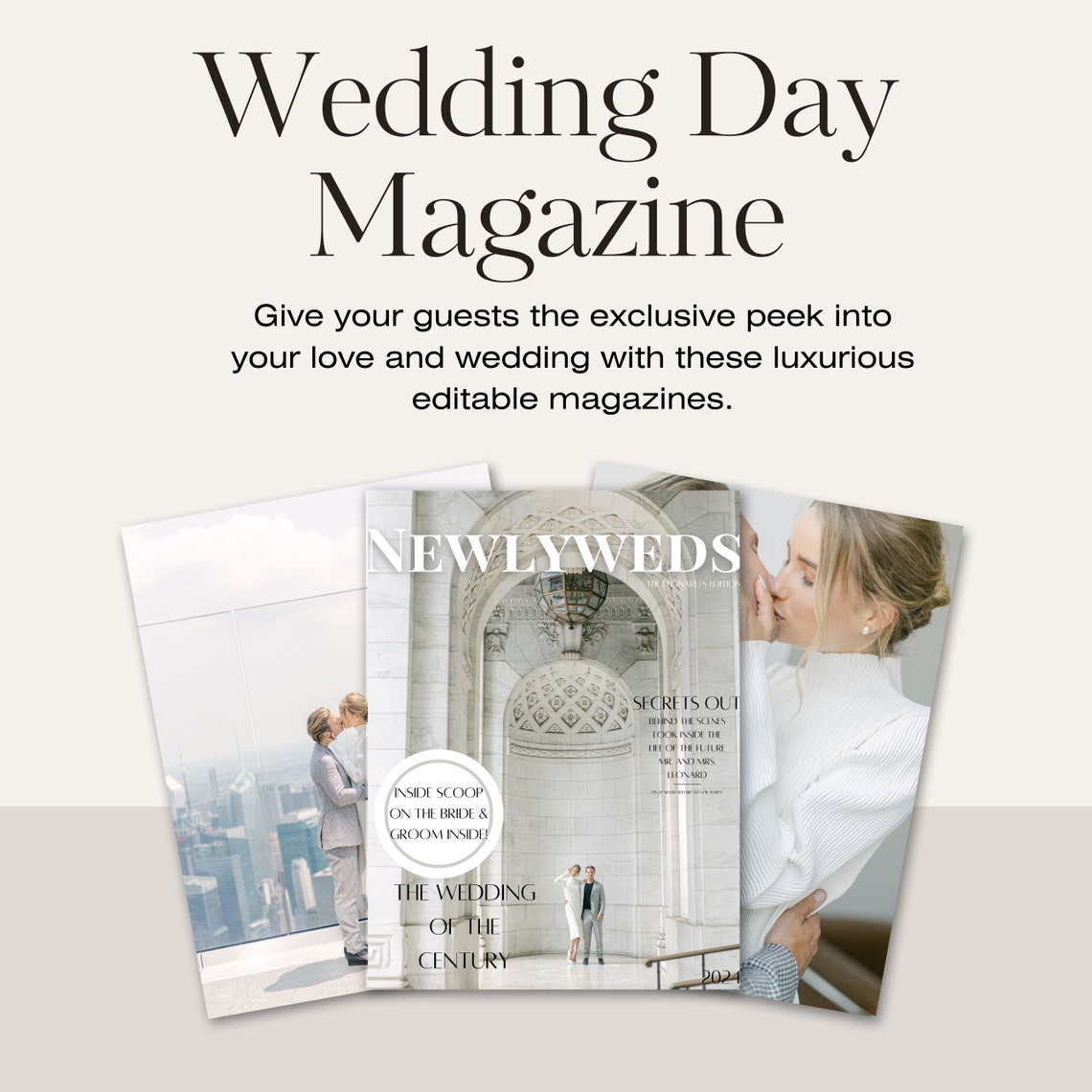 Wedding Day Magazine Canva Template, Wedding Program and Timeline ...