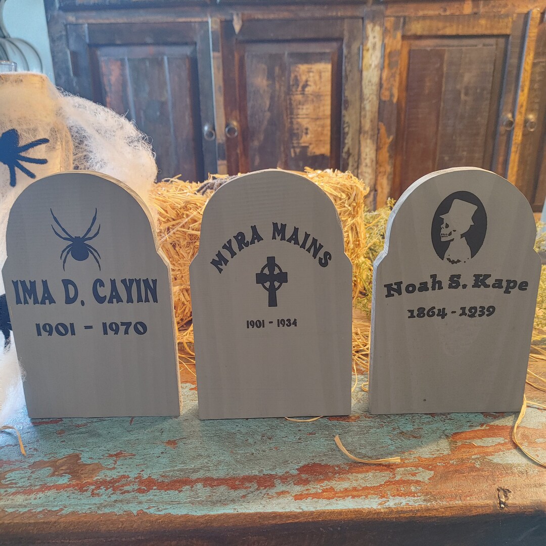 Tombstone Wooden Decor Holiday Decoration Halloween Rustic Decor ...