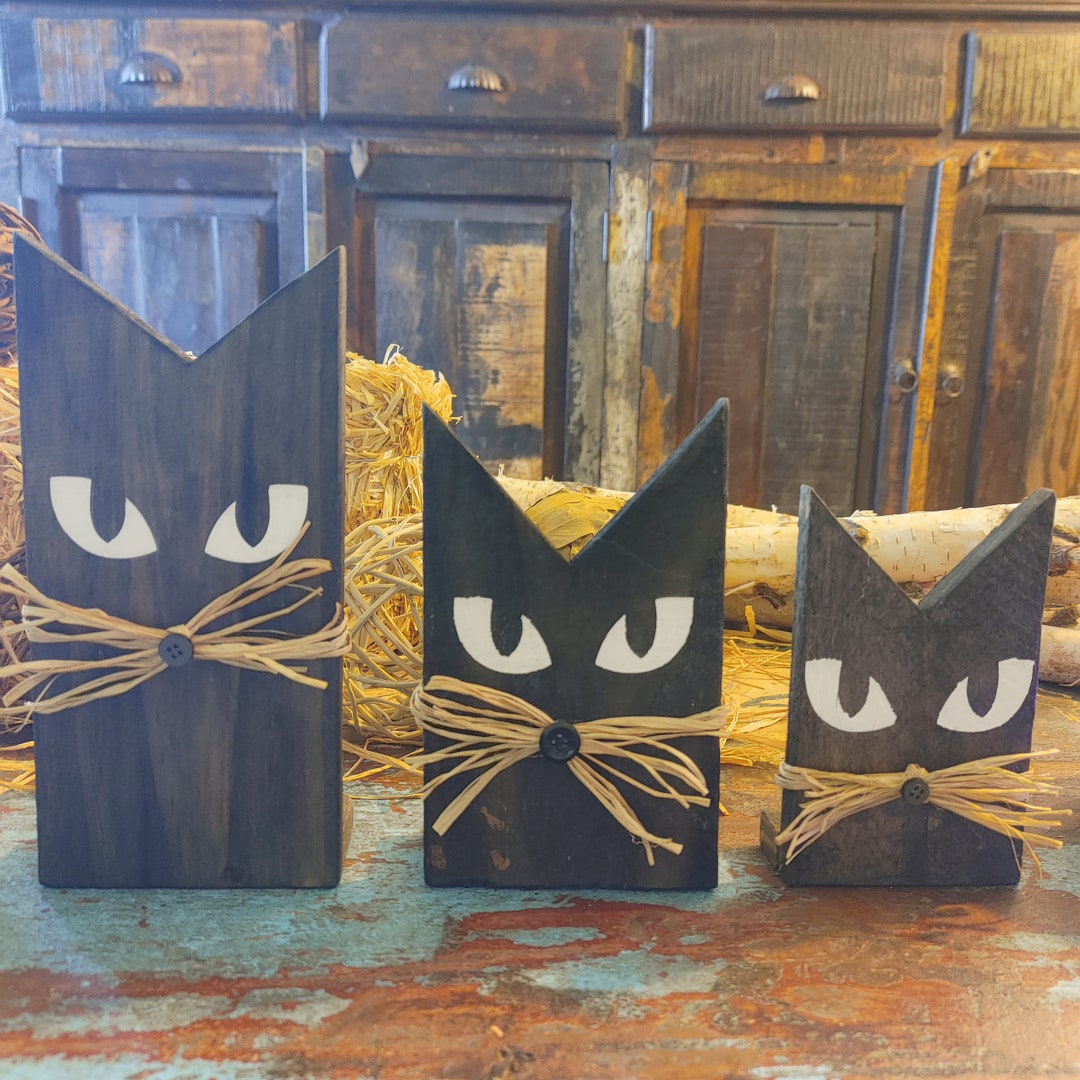 Cat Wooden Decor Holiday Decoration Halloween Decor Rustic Farmhouse ...