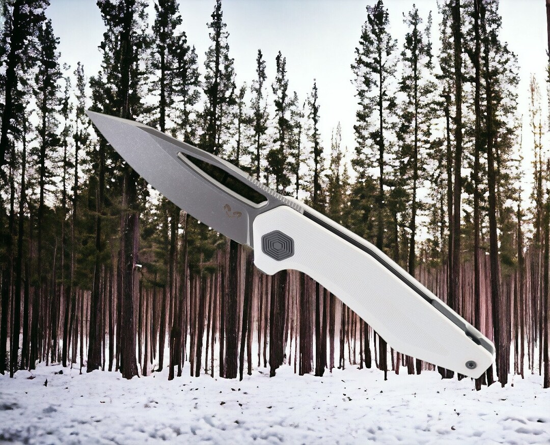 Damned Designs Brahma Liner Lock Knife White G-10 (3.6" Stonewash) Tux ...