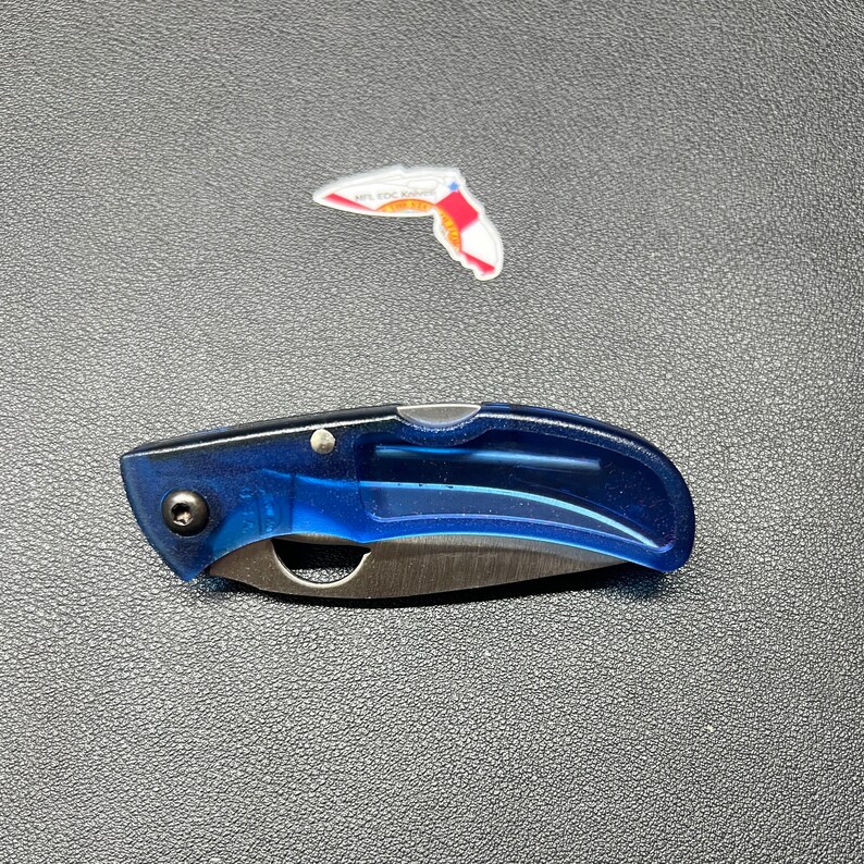 Hard Hat Lock Back Knife Blue - Etsy