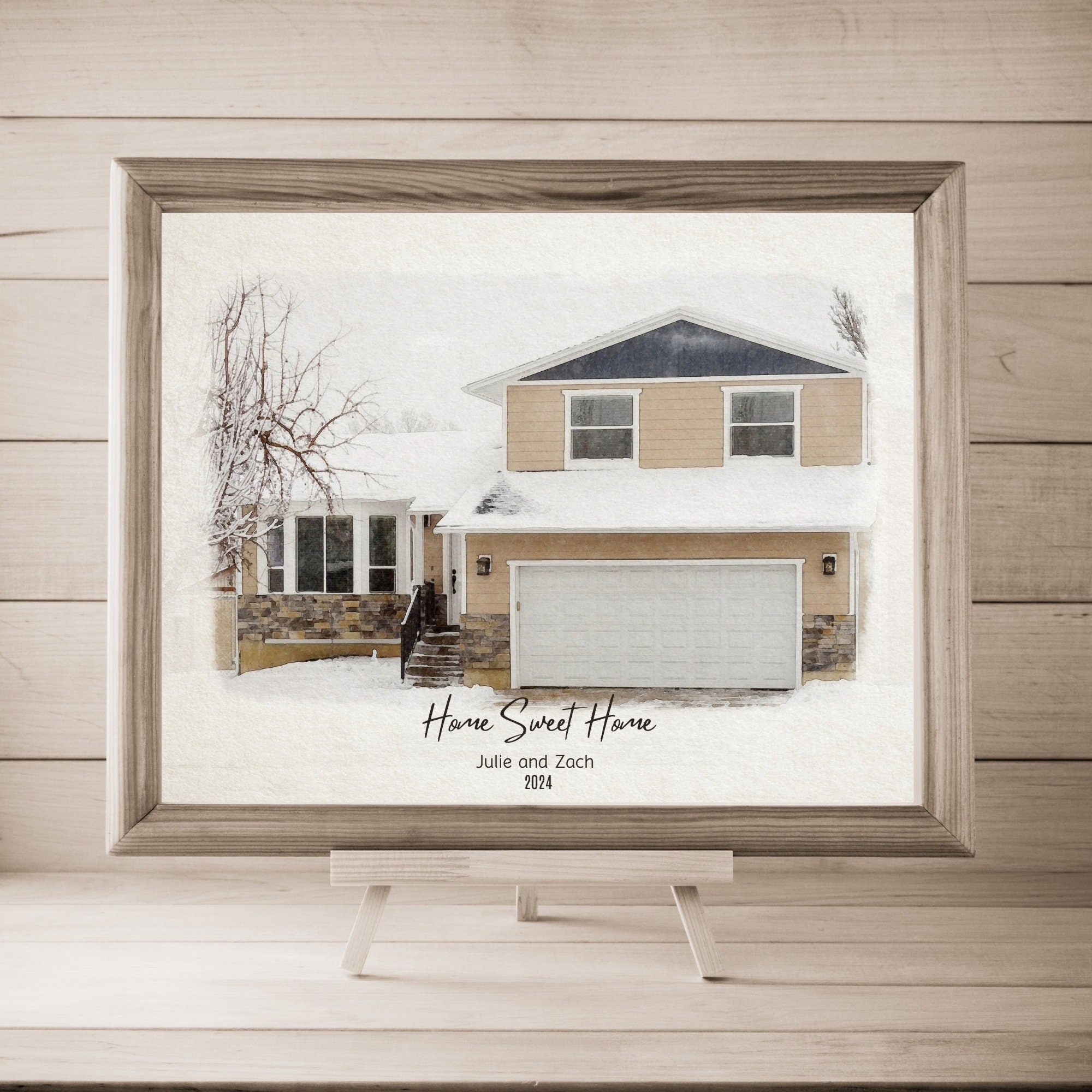 Custom Home Portrait, House Painting Portrait, Housewarming Gift, Our ...