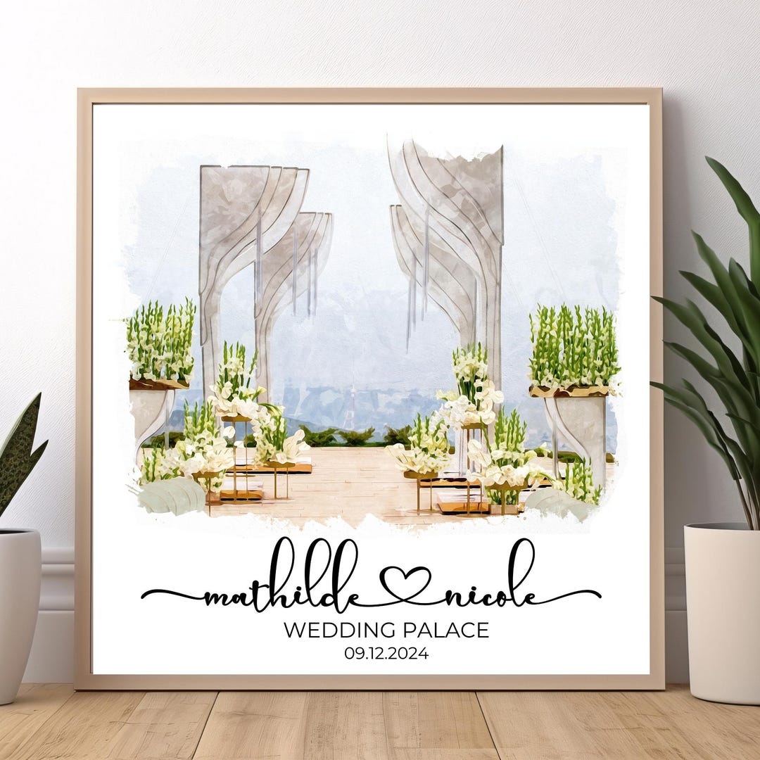 Venue Watercolor, Wedding Venue Print, Wedding Gift for Couple, 1st ...