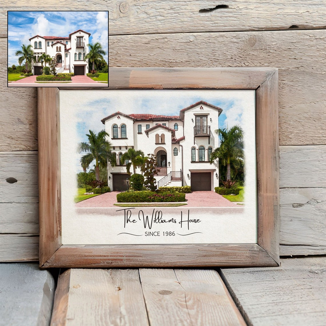 Custom Home Portrait, House Painting Portrait, Housewarming Gift, Our ...