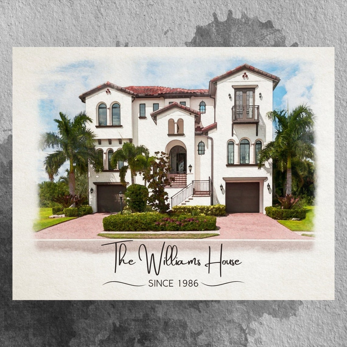 Custom Home Portrait, House Painting Portrait, Housewarming Gift, Our ...