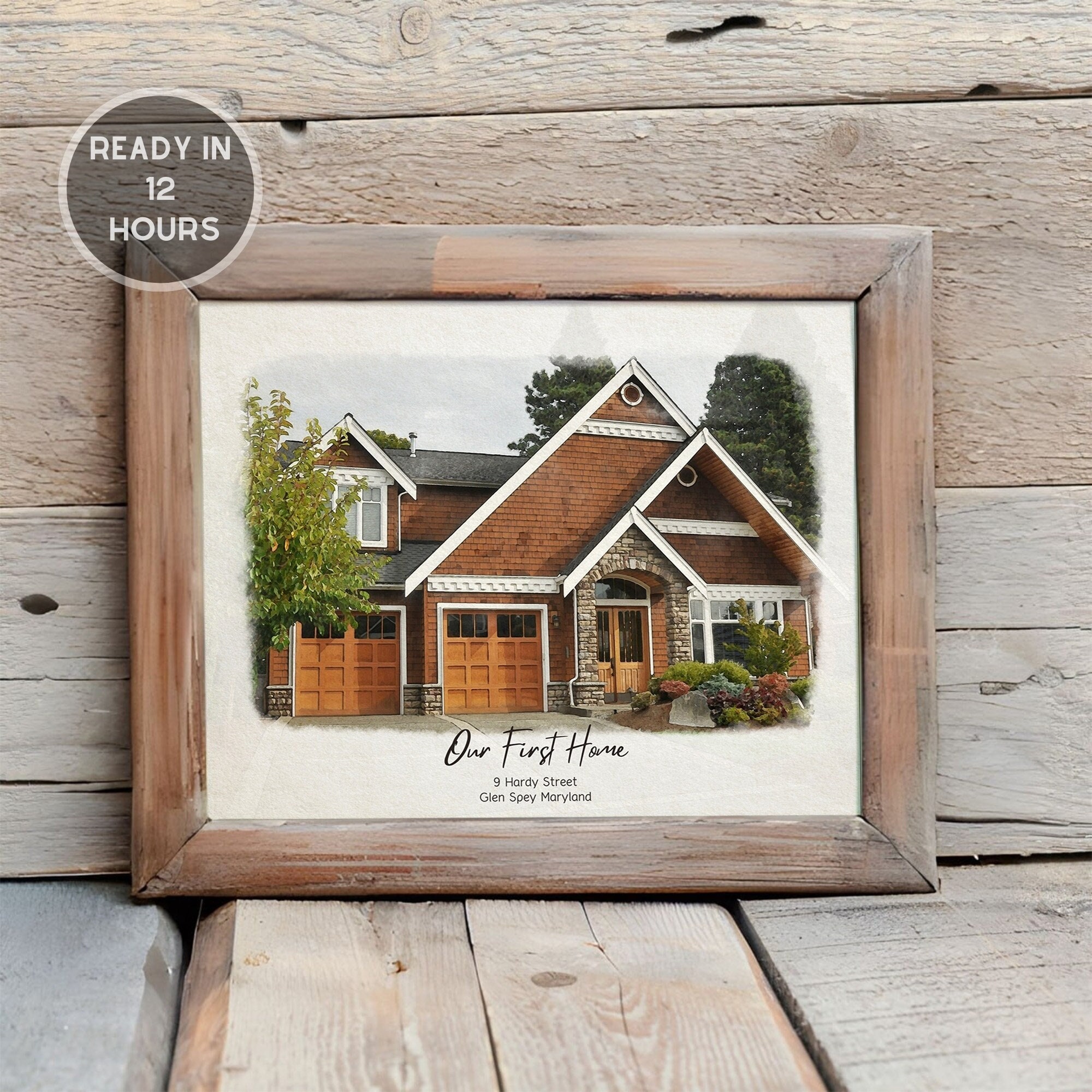 Custom Home Portrait, House Painting Portrait, Housewarming Gift, Our ...