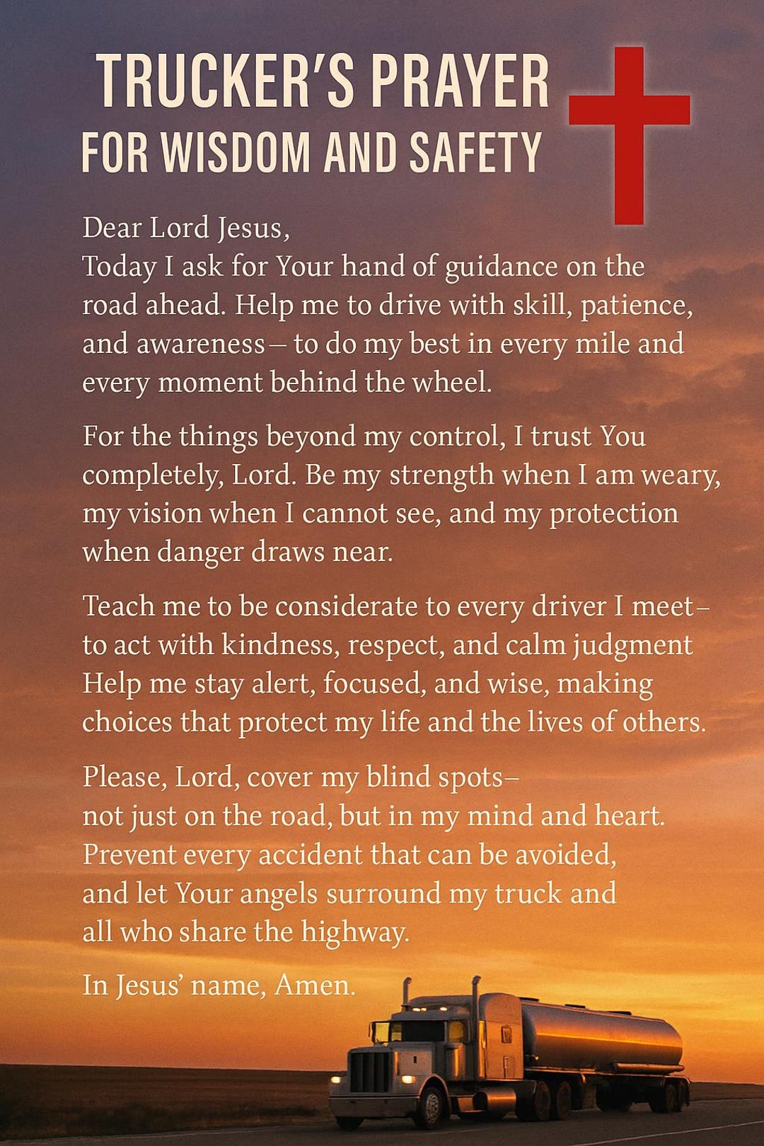 2 - Trucker’s Daily Prayers – Printable Faith Cards | Christian Gift ...