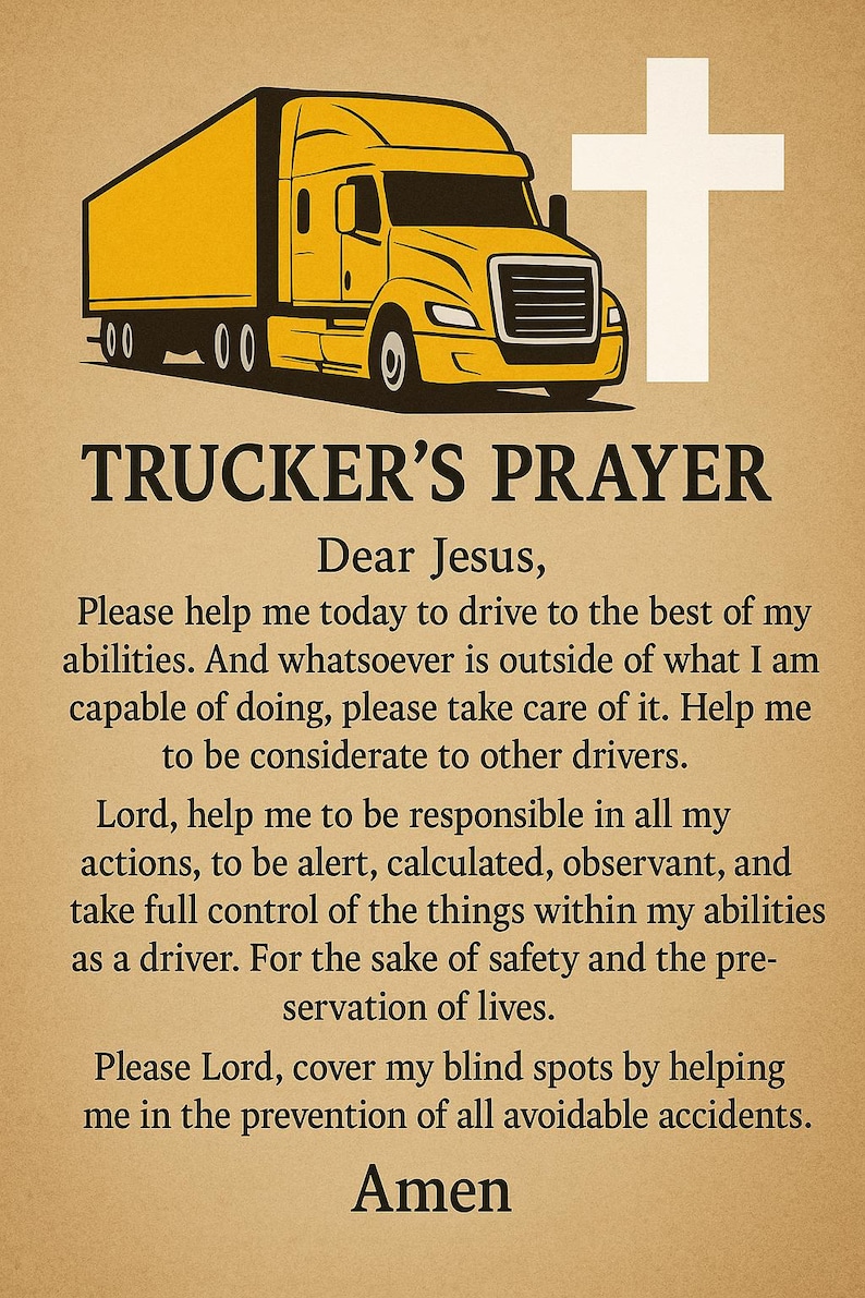 2 - Trucker’s Daily Prayers – Printable Faith Cards | Christian Gift ...