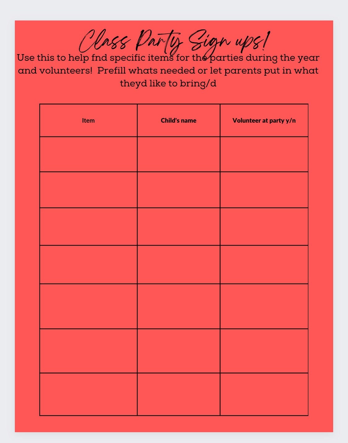 Room Parent/teacher Bundle - Etsy