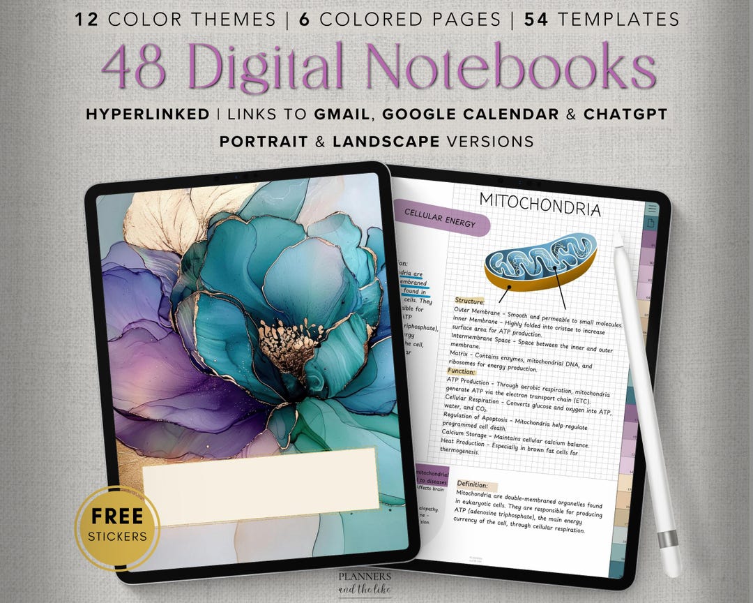 Digital Landscape and Portrait Notebooks – 48 Notebooks | 54 Templates ...