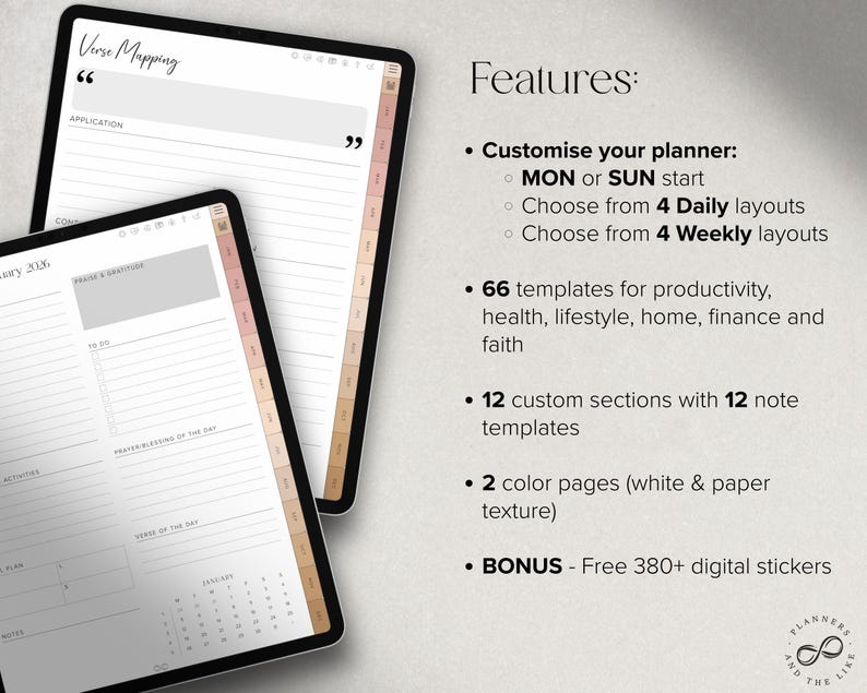 Pink Faith Digital Planner 2026 All in One for Goodnotes, Noteful ...