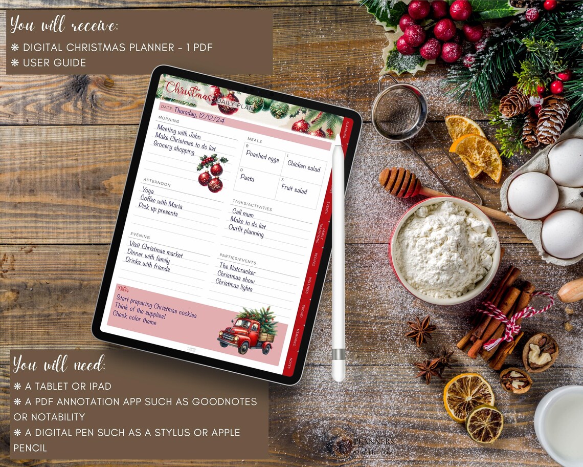 Christmas Planner Digital for Goodnotes, Samsung Notes, Notability. - Etsy