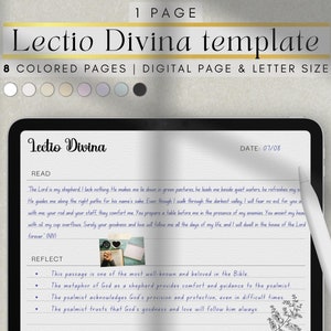 Digital Lectio Divina Template in 8 Colors and Letter Size (printable ...