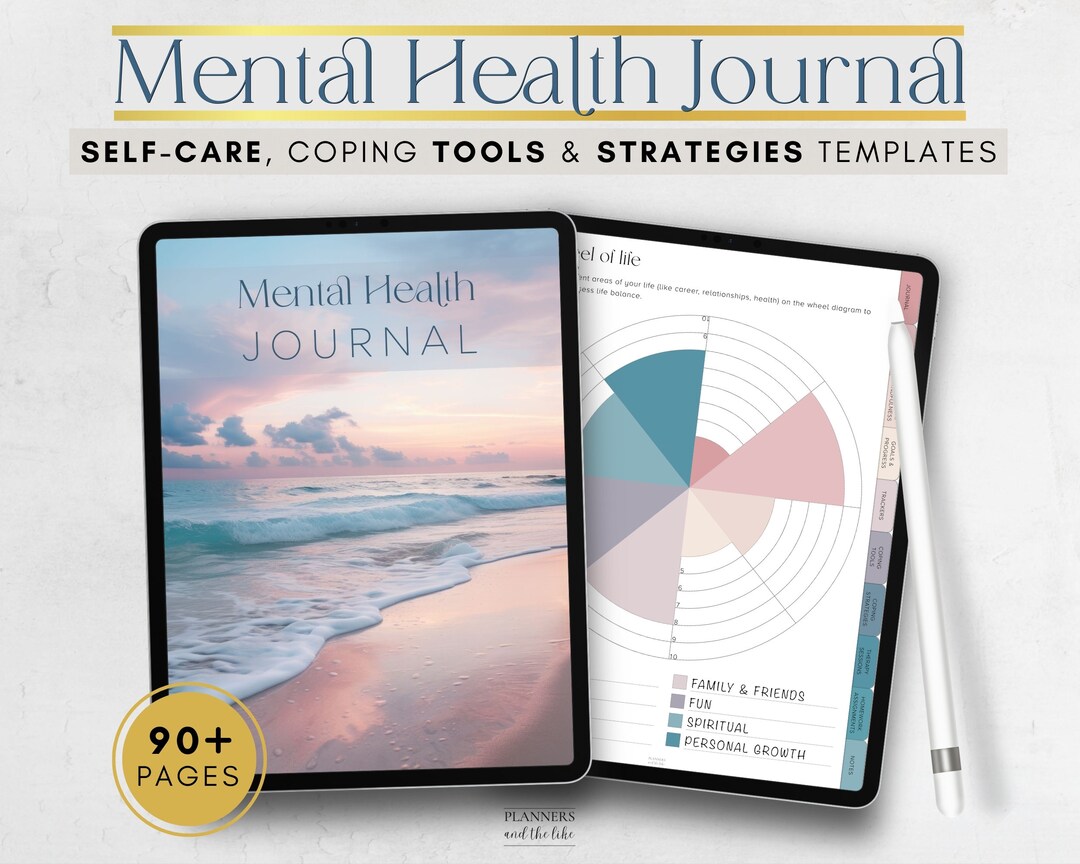 Digital Mental Health Journal for Goodnotes, Samsung Notes Etc. Self ...