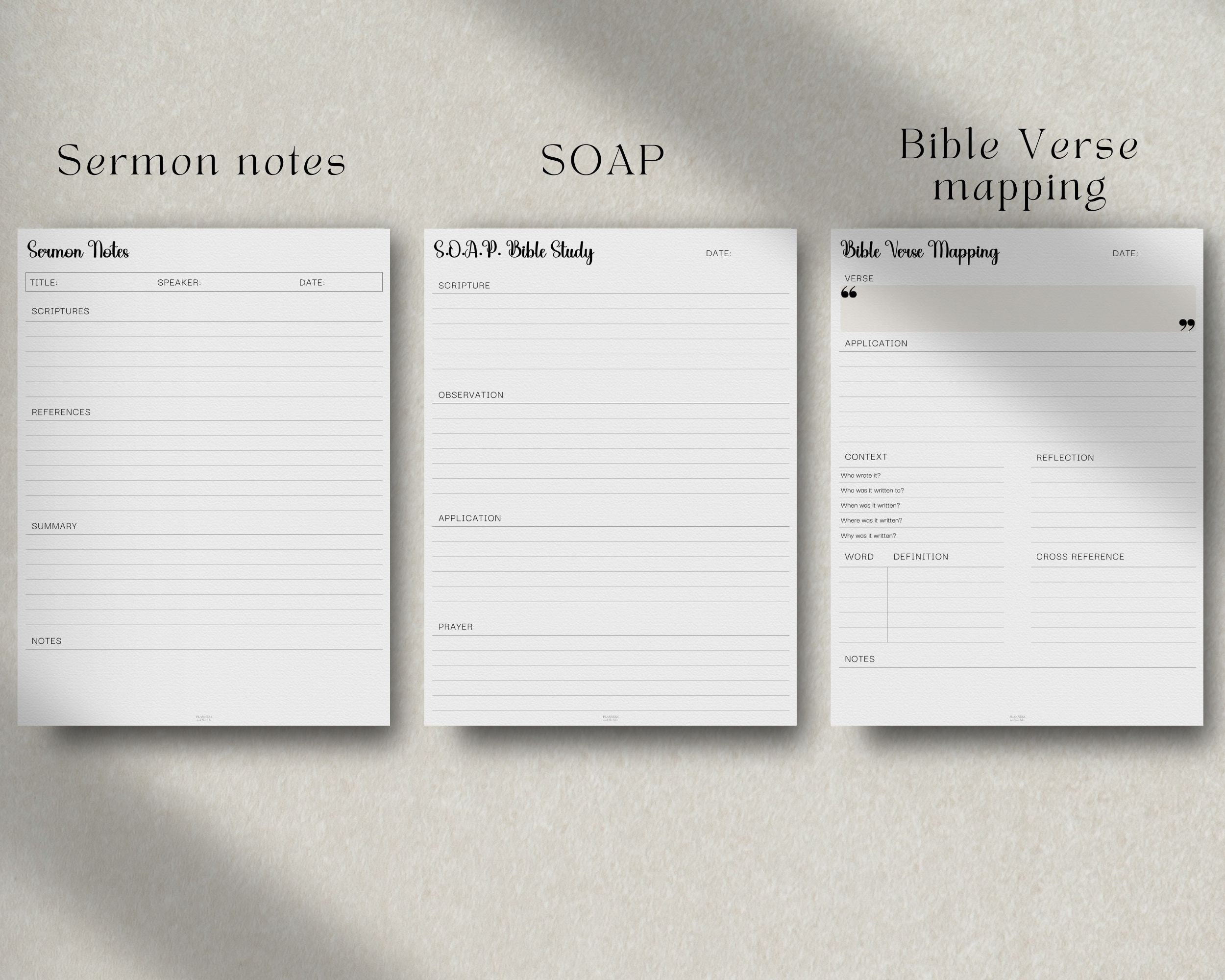 15 Digital Bible Study Templates Letter Size 8 Colors Bible Study ...