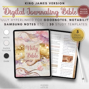 Pink Digital Journaling Bible KJV for Goodnotes, Samsung Notes ...