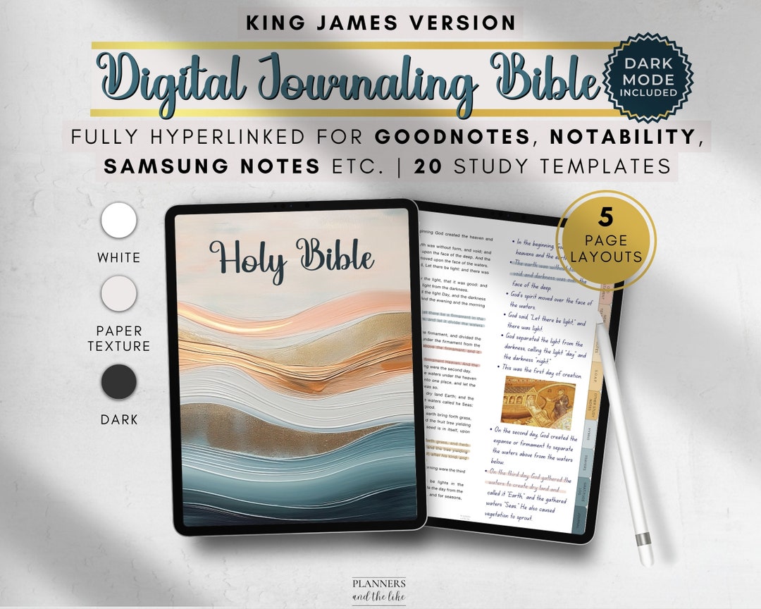 KJV Digital Journaling Bible for Goodnotes, Samsung Notes, Collanote ...