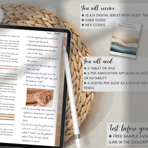 Pink Digital Journaling Bible KJV for Goodnotes, Samsung Notes ...