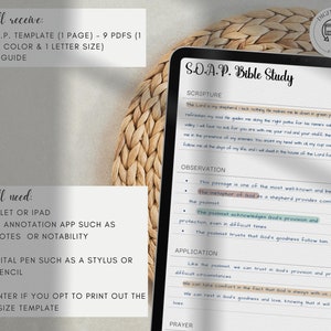 Digital S.O.A.P. Notes Template in 8 Colors and Letter Size (printable ...