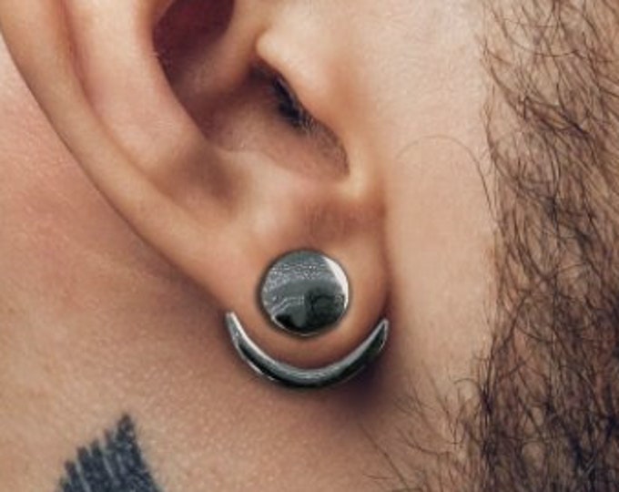 Mens Earrings - Silver Wrap Around Earrings, Men, Minimalist Male ...