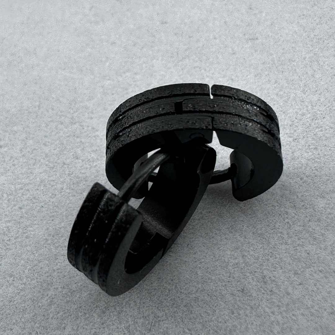 Minimalist Simple Thin Black Hoops for Men, Men's Earrings, Men's ...