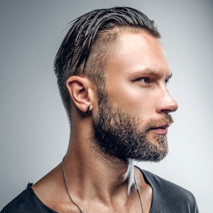 Mens Earrings - Black Triangle Earring, Men, Minimalist Male Earring ...