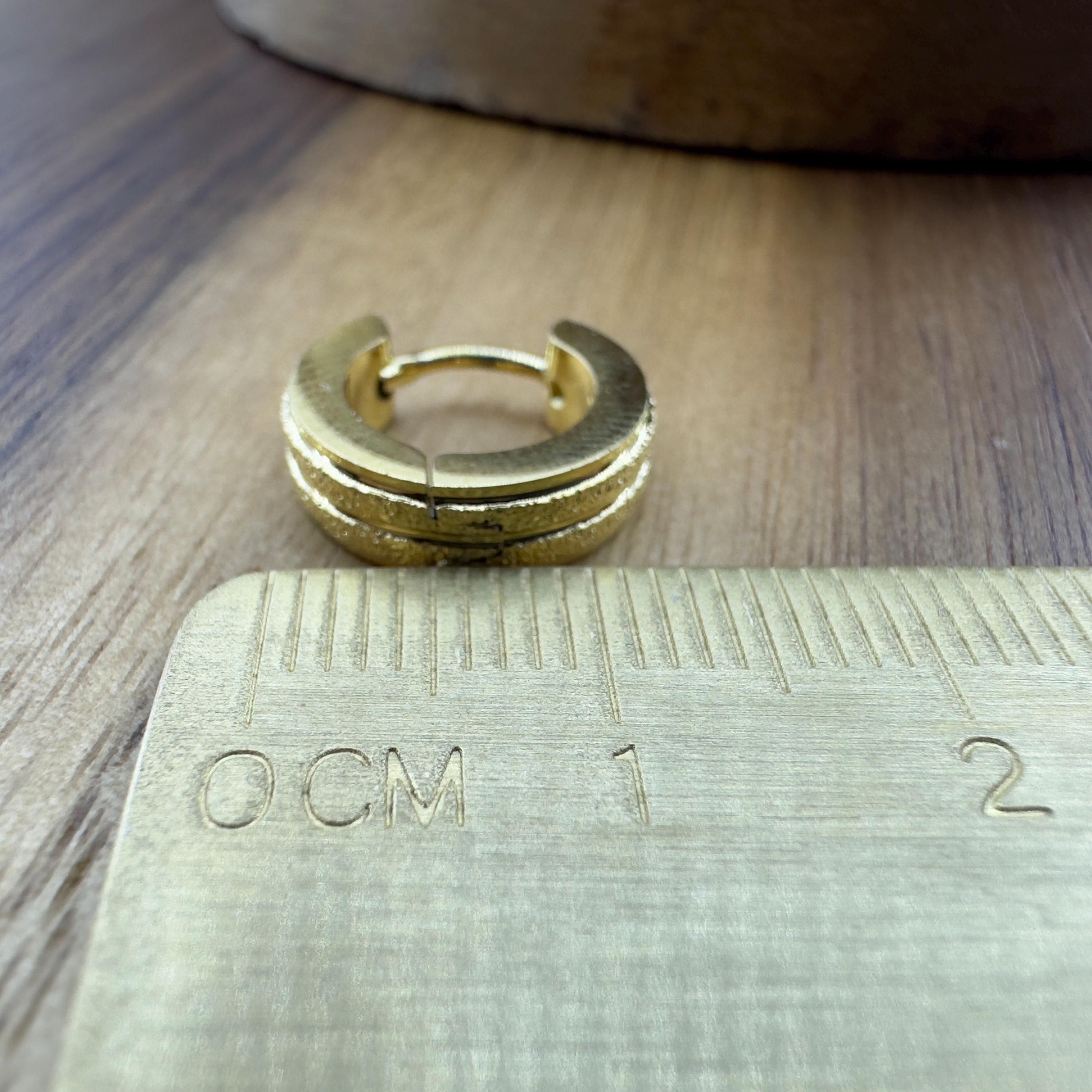 Gold Men’s Hoop Earrings – Small Machine-finished Hoops, Minimalist ...