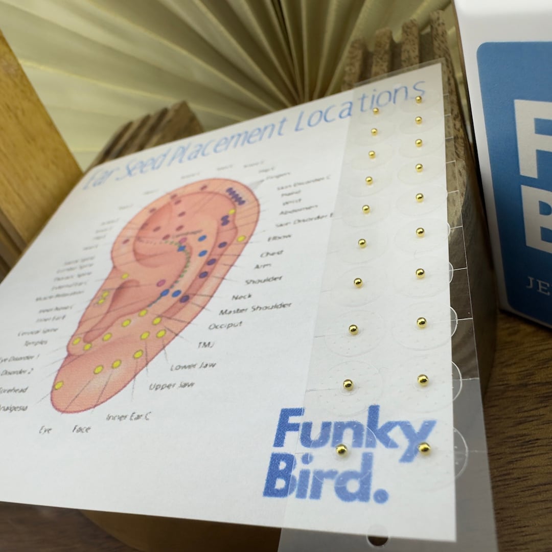 Ear Seeds, Acupressure Ear Seed Pack, Tiny Gold Ear Seeds for Pain ...