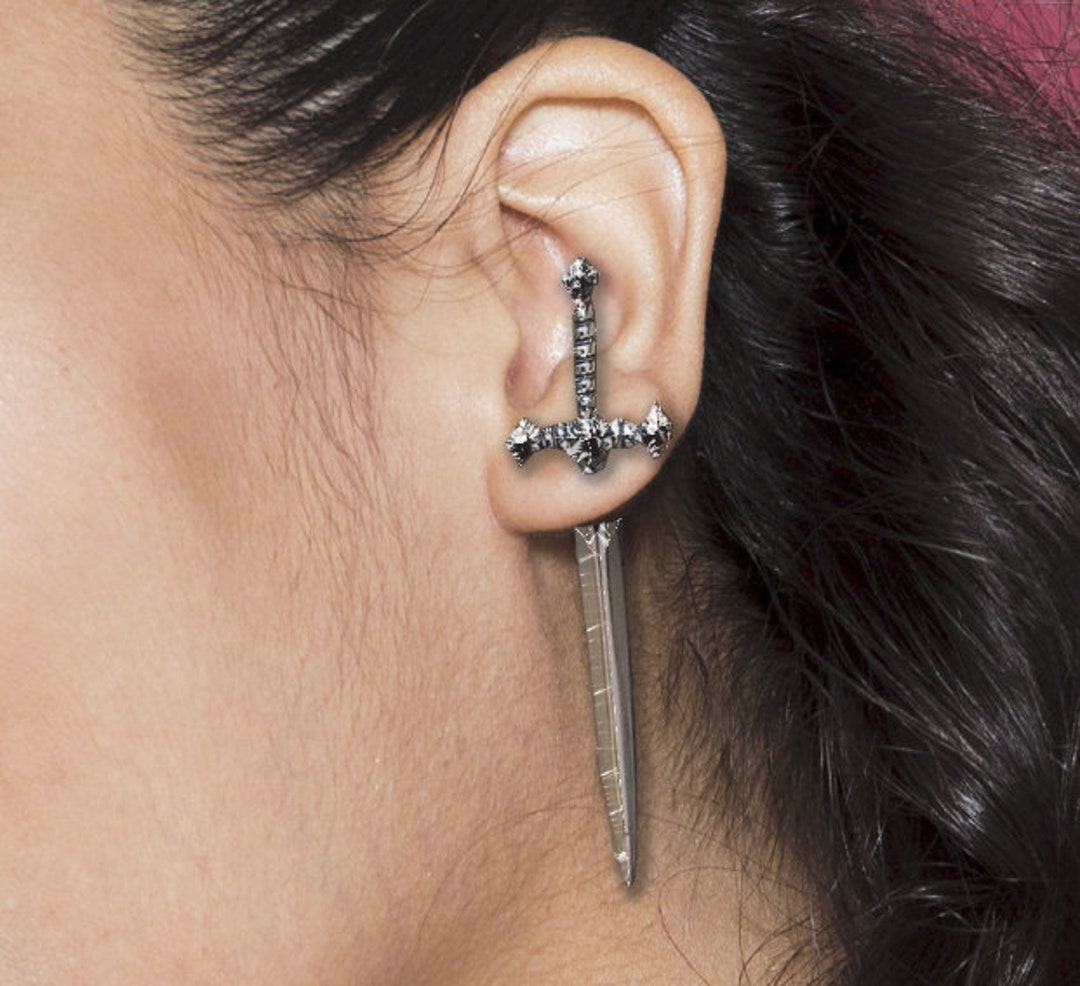 Gothic Sword Earrings Dagger Earrings Ladies Edgy Emo Dagger Earrings ...