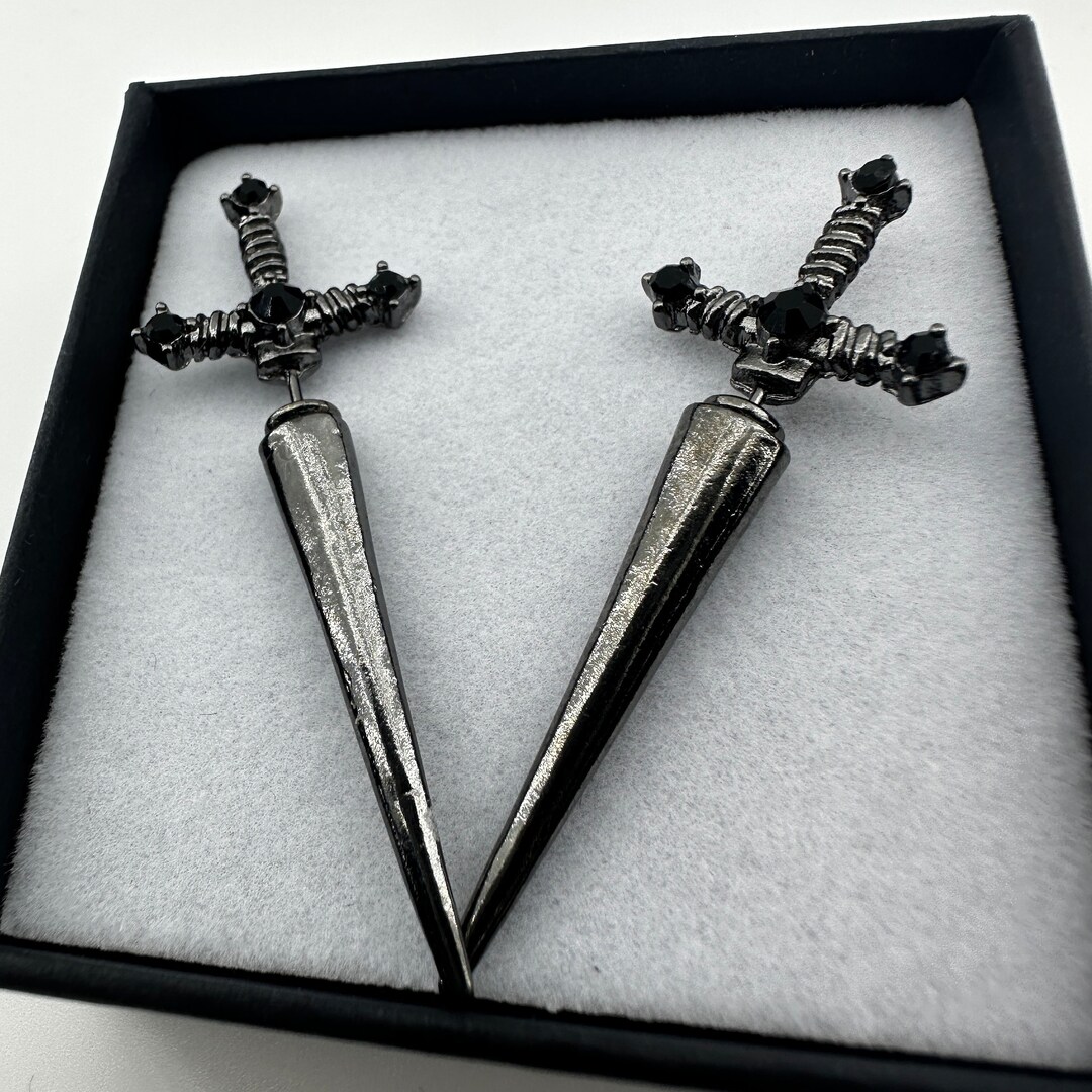 Gothic Sword Earrings Dagger Earrings Edgy Emo Dagger Earrings Set ...