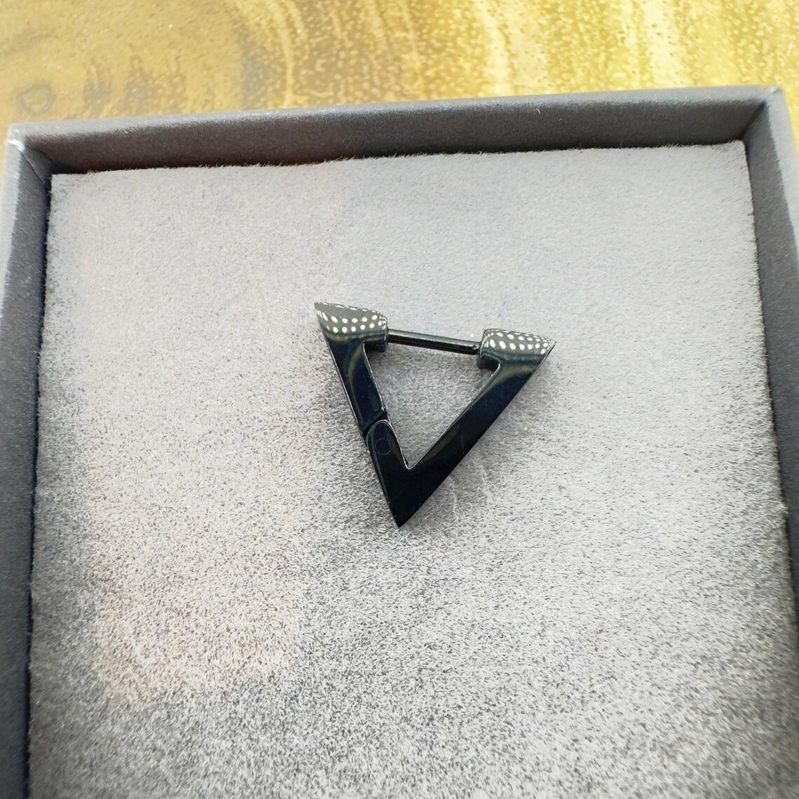 Mens Earrings - Black Triangle Earring, Men, Minimalist Male Earring ...