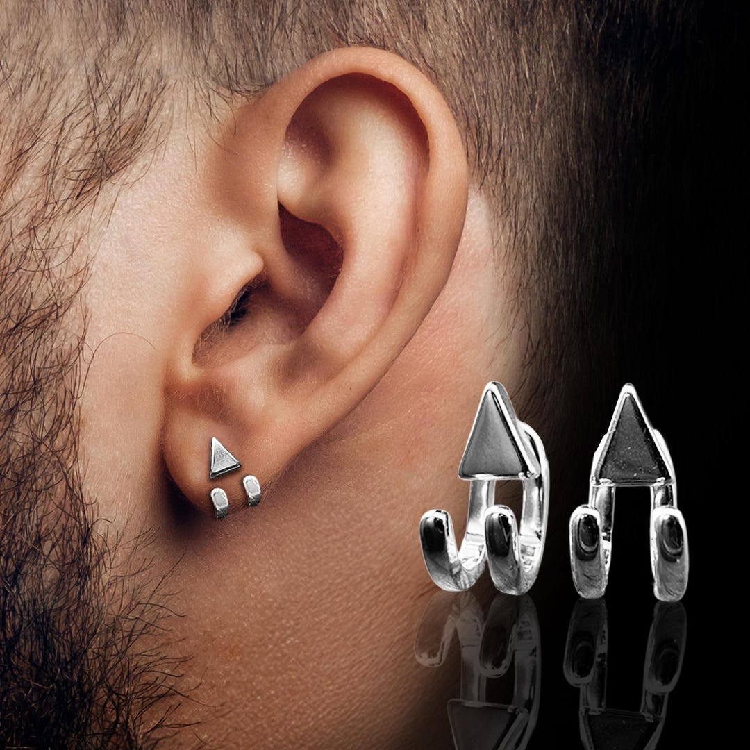 Mens Earrings - Silver Stud Earrings, Men, Minimalist Male Earring ...