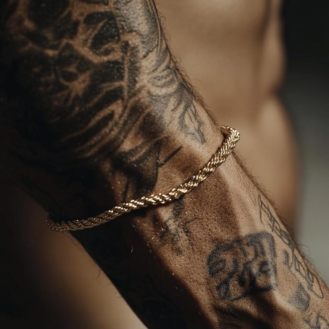 Gold Rope Bracelet for Men - Gold Rope Bracelet - Mens Gold Bracelet ...