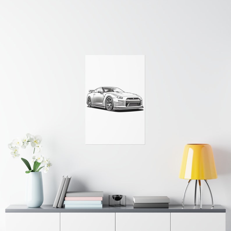 Nissan GT-R Line Drawing Poster - Etsy