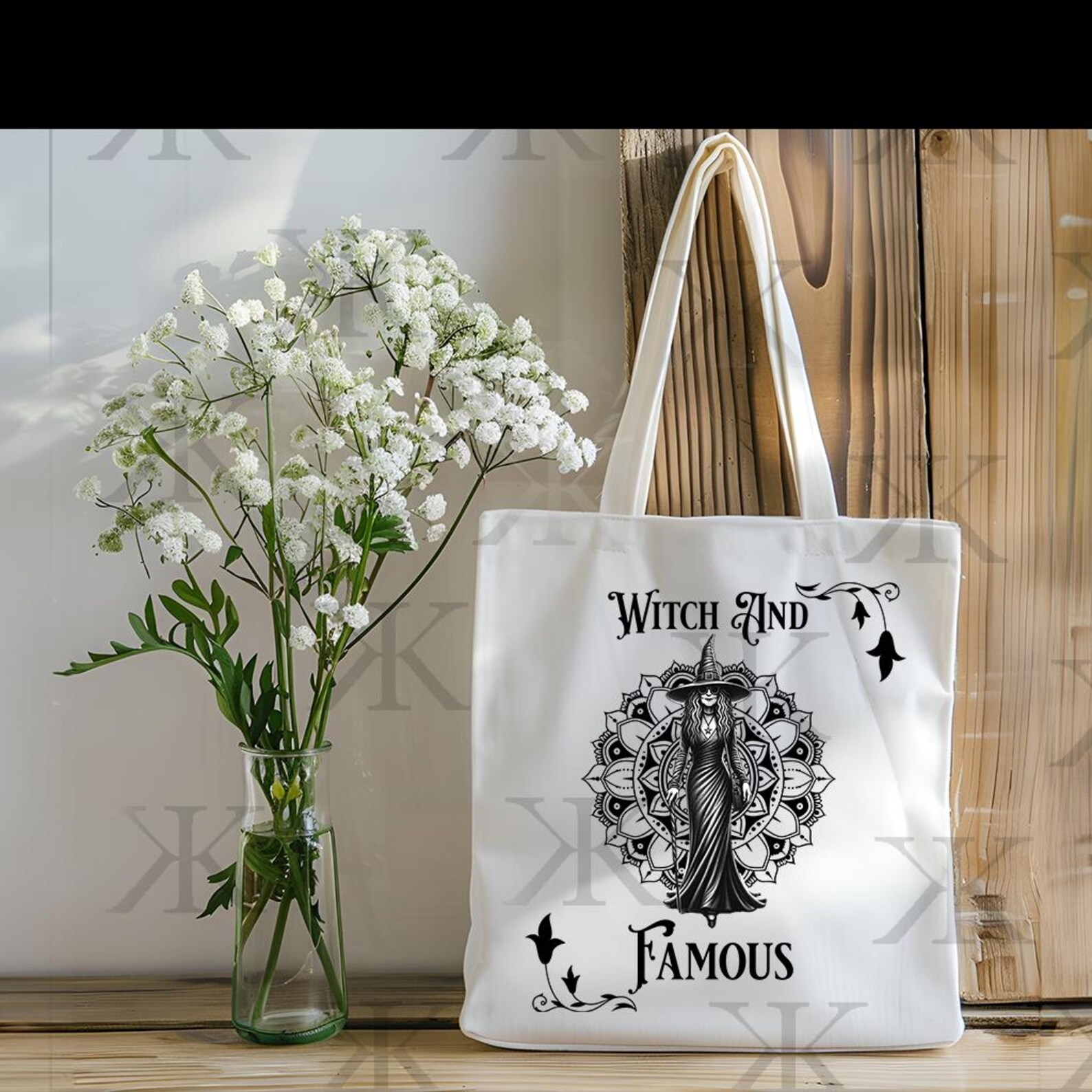 Witch and Famous Cotton Canvas Tote Bag Gift for Her, Halloween Witch ...