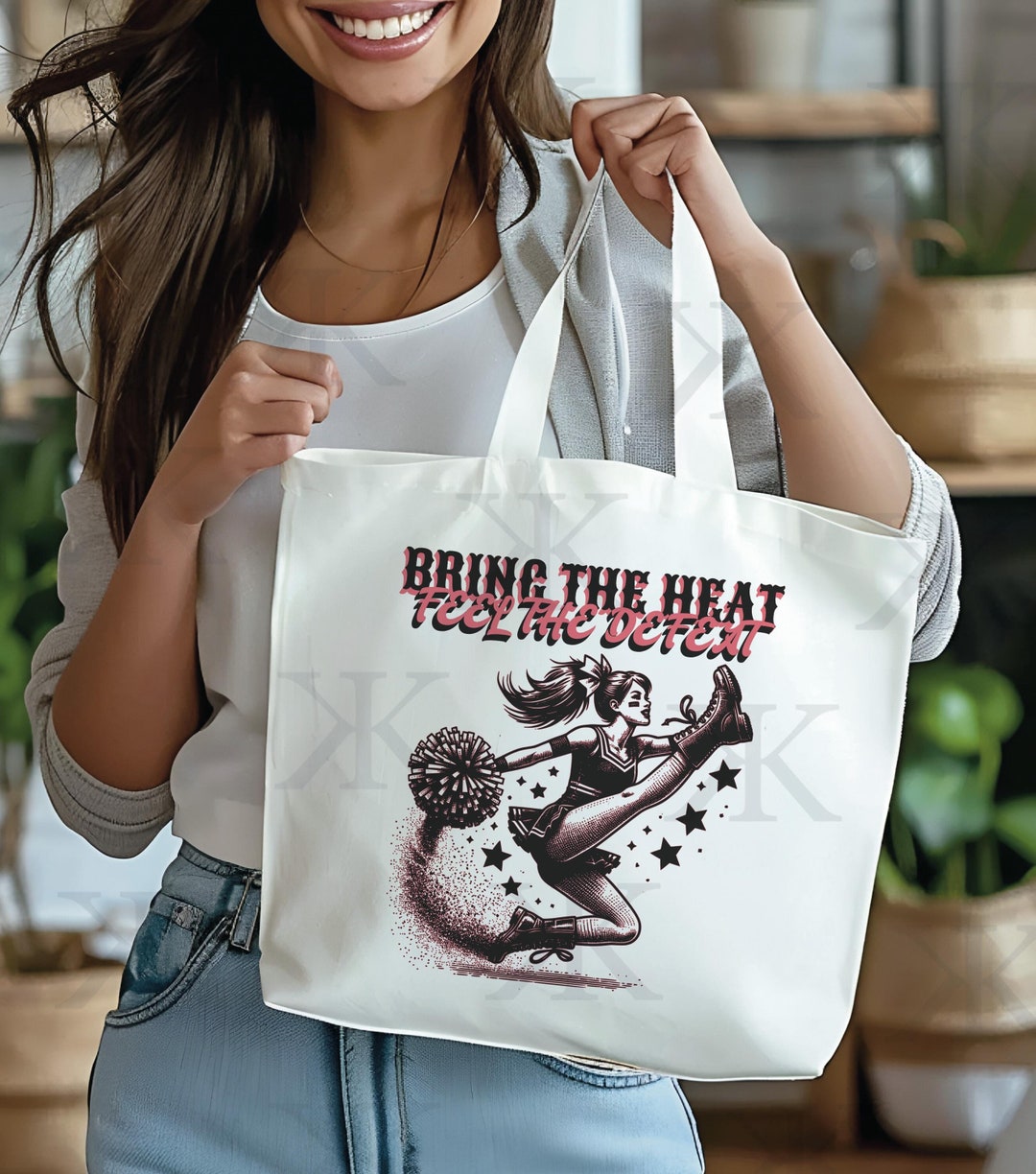 Cheerleading Canvas Tote Bag: Motivational Cheer Gift - Etsy