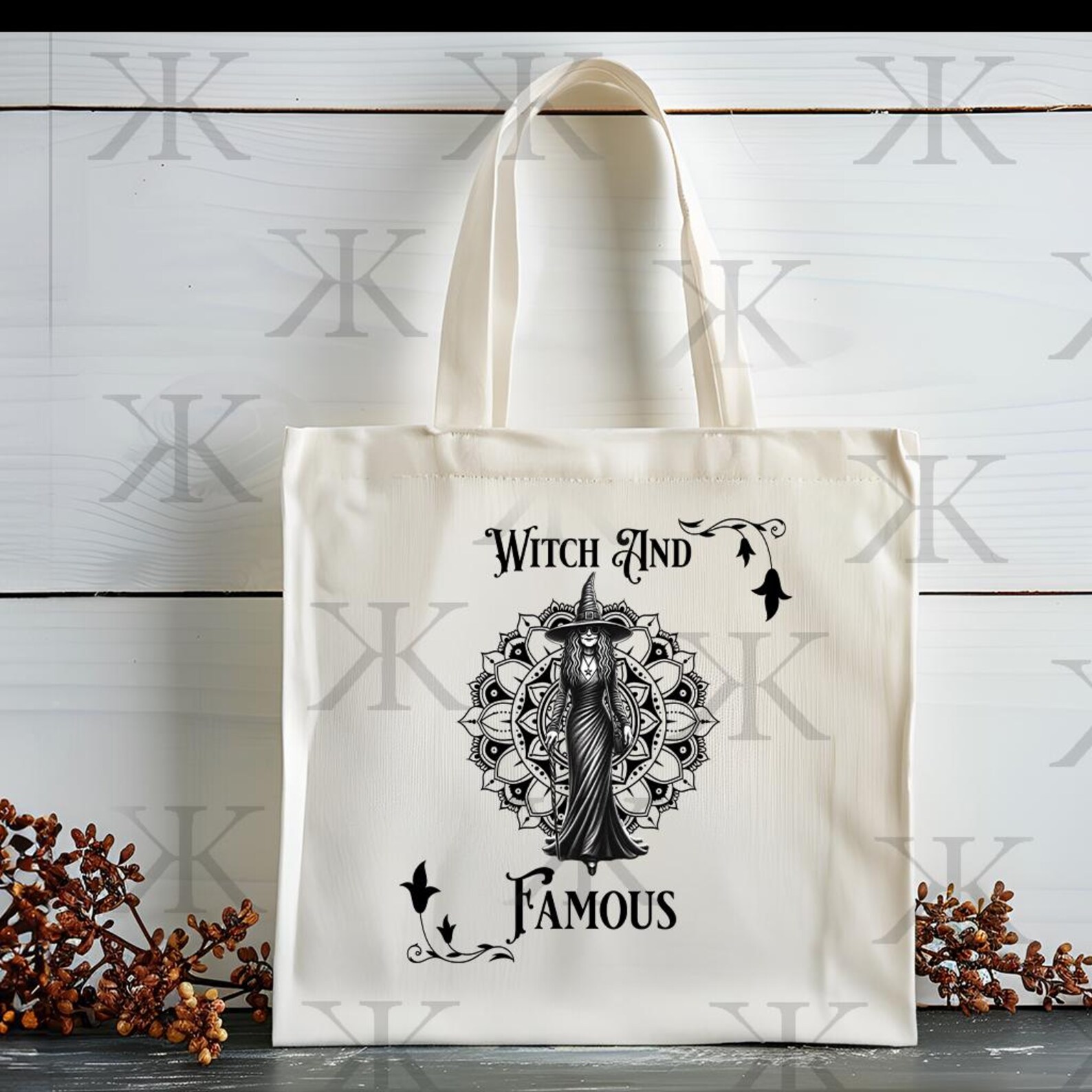 Witch and Famous Cotton Canvas Tote Bag Gift for Her, Halloween Witch ...
