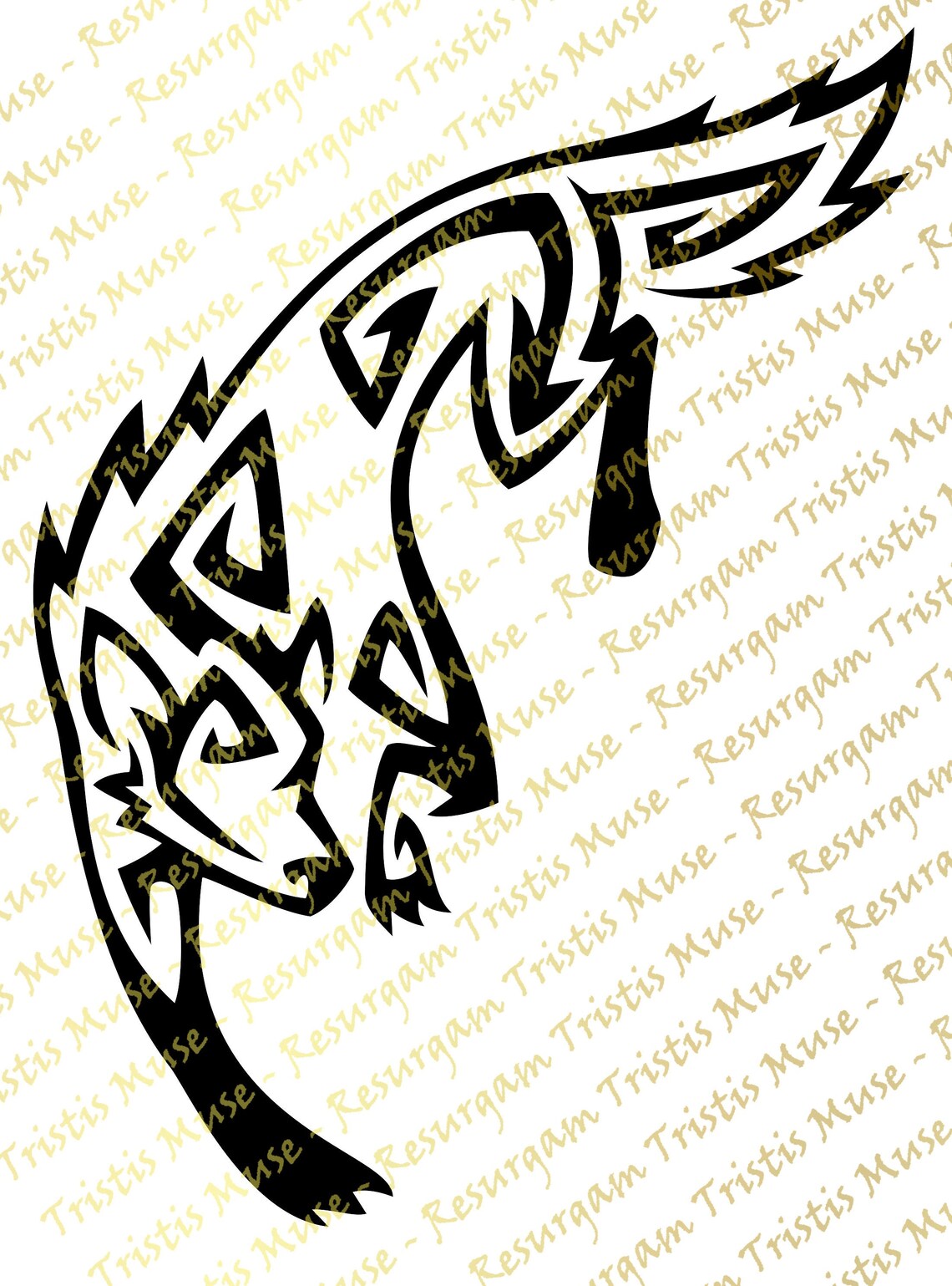 Tribal Wolf PNG Clipart for Tattoo, Digital Art, Scrapbooking - Etsy
