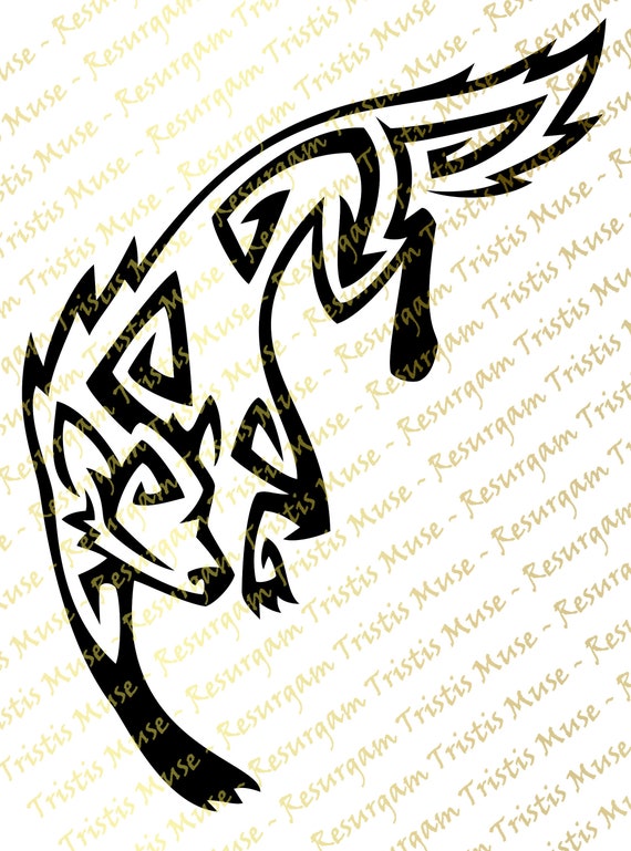 Tribal Wolf PNG Clipart for Tattoo Digital Art Scrapbooking - Etsy