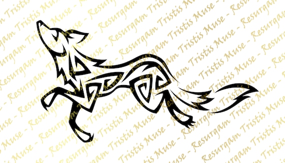 Tribal Fox Clipart PNG for Tattoo Digital Art Scrapbooking - Etsy