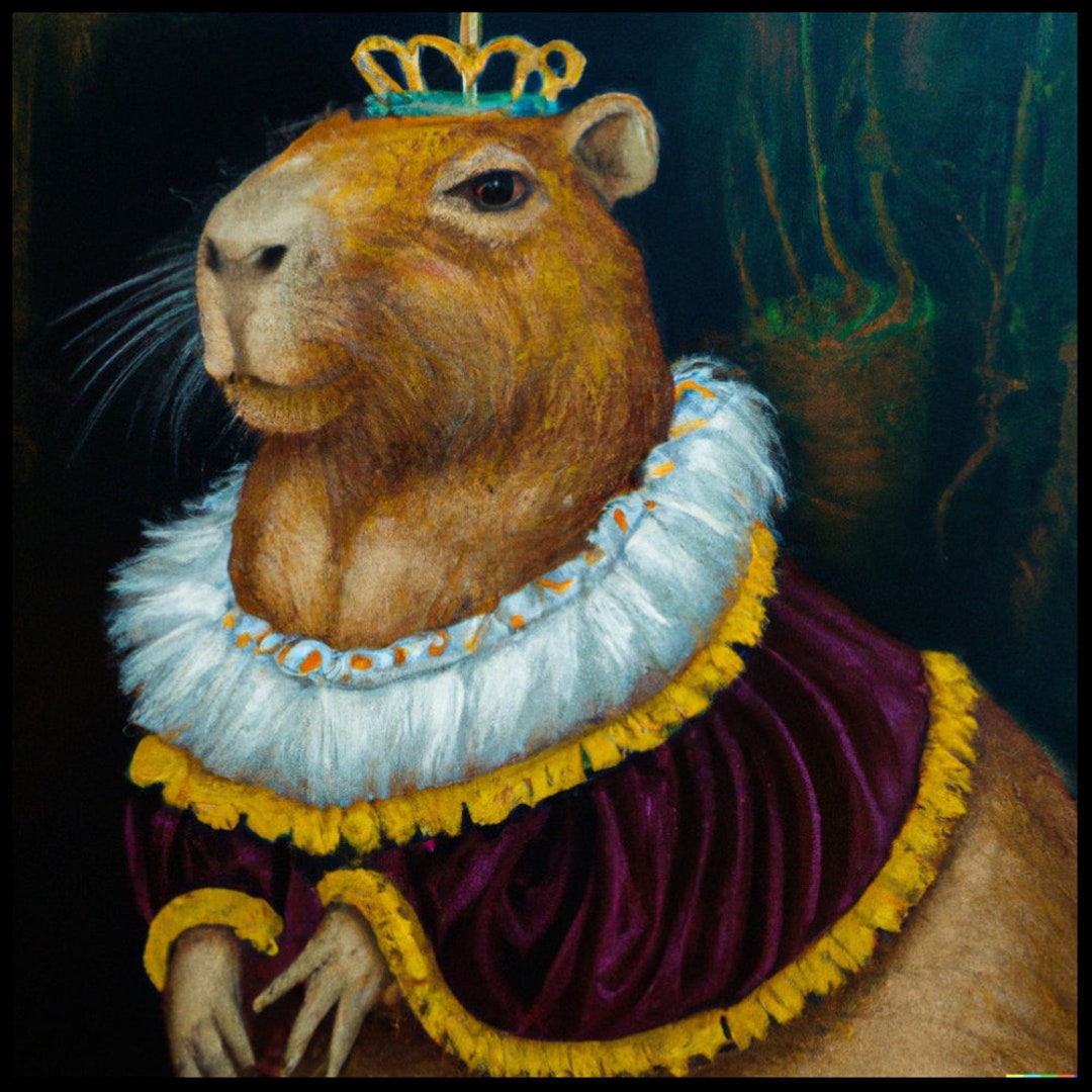 An Oil Painting Portrait of a Capybara Wearing Medieval Robes - Etsy ...