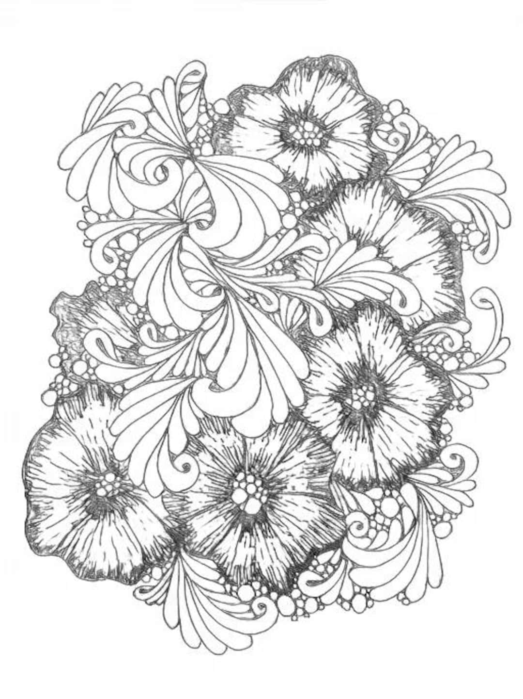 Coloring Pages, Flowers, Bubbles, Lace, Flowing Things, Patterns - Etsy