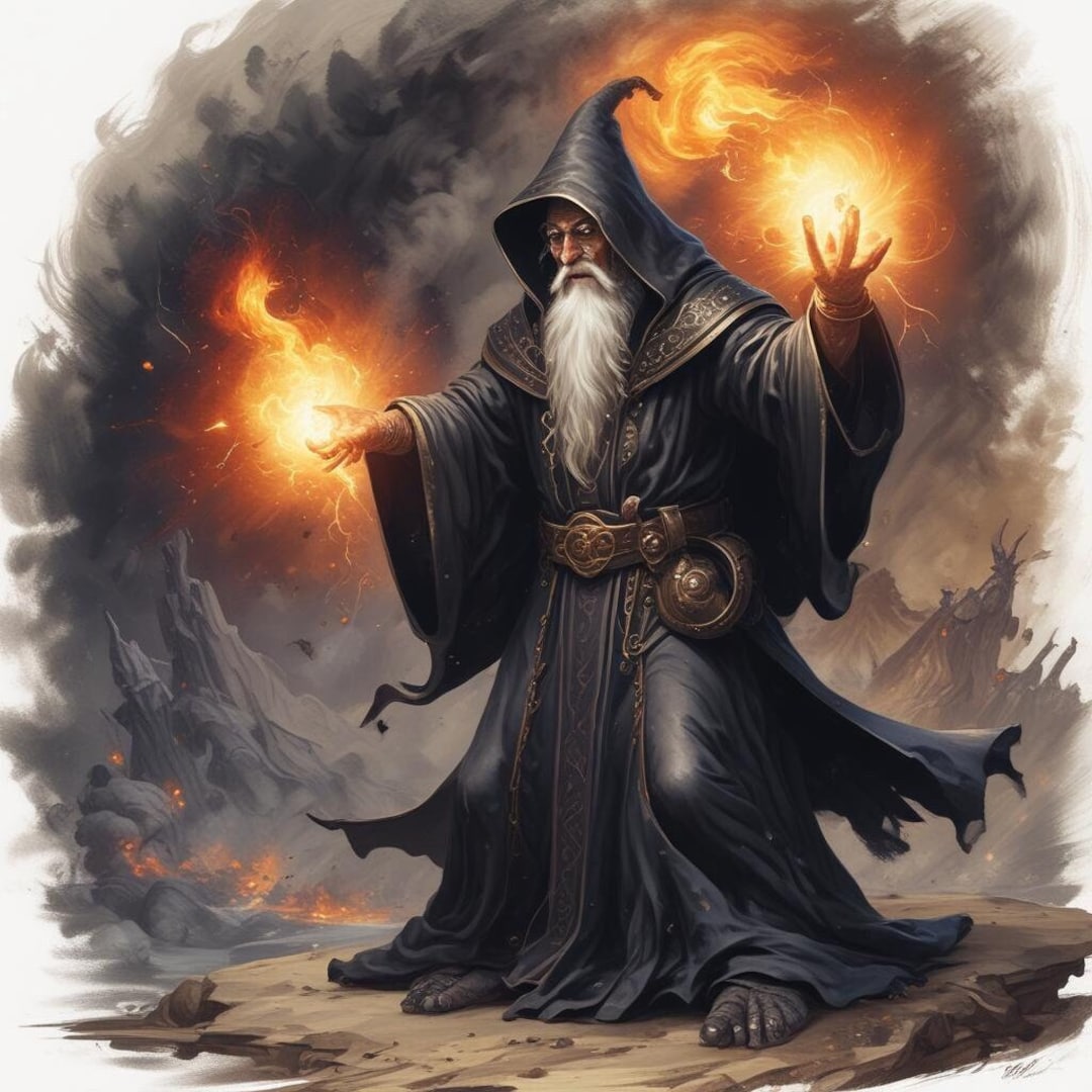 Wizard Shooting Fireballs From His Hands - Etsy