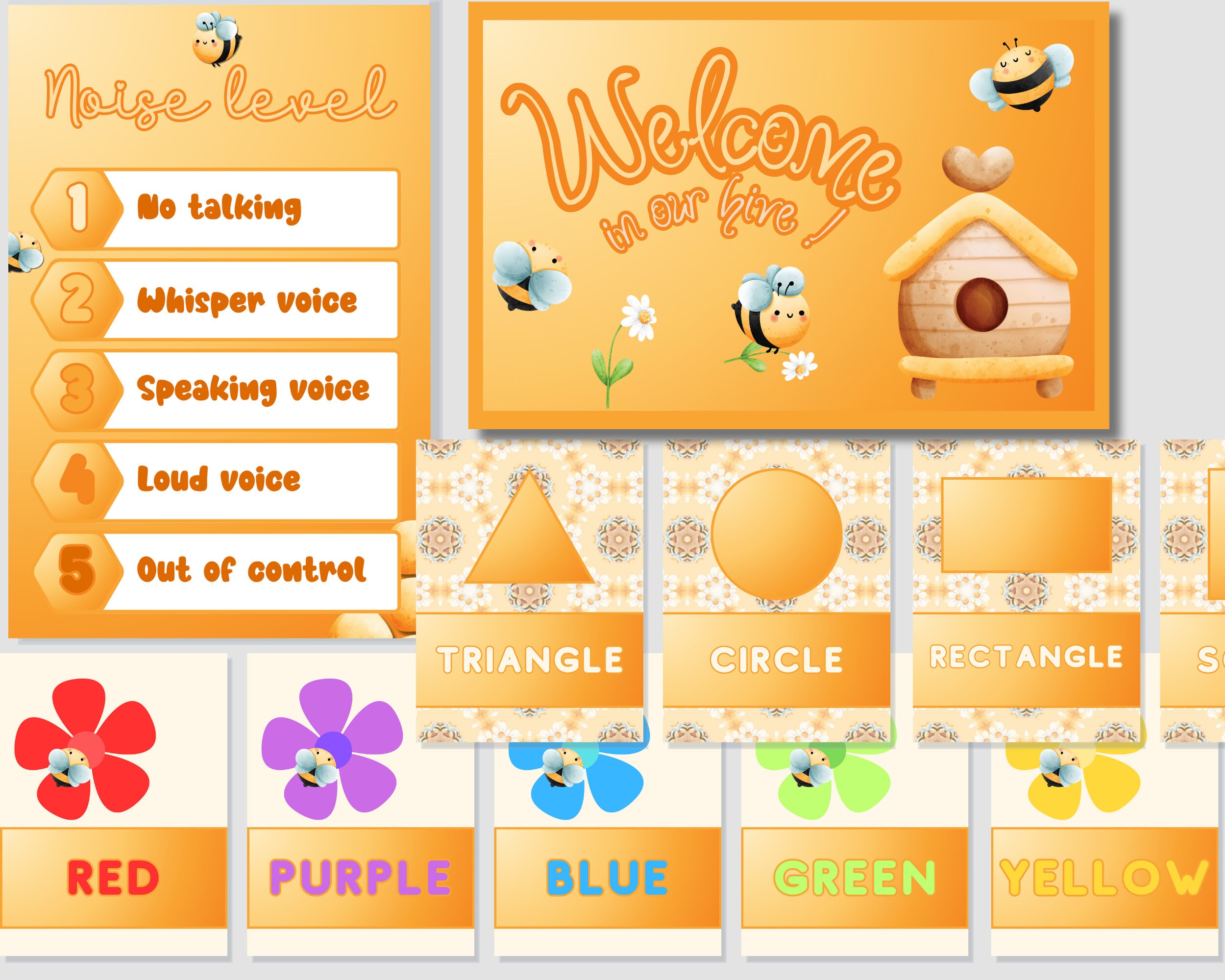 Bee-themed Classroom Decor Bundle, Editable Elementary Bee Decor for ...