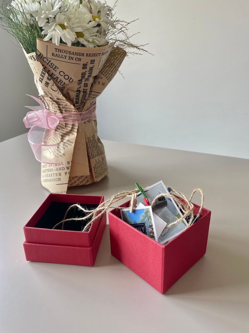 Polaroid Photo Box With Magic Drawstring Latch , Personalized Photo ...